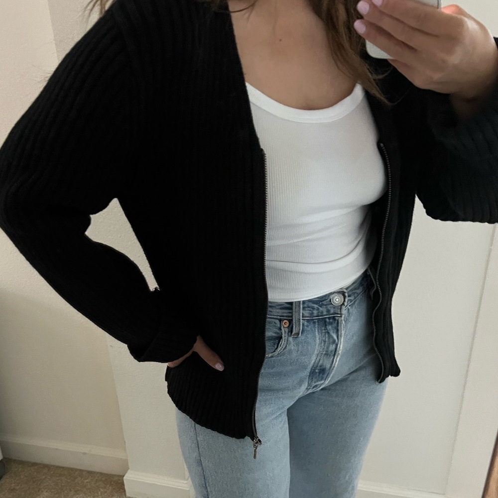 Heavy Chunky Knit Zip Up - Gem